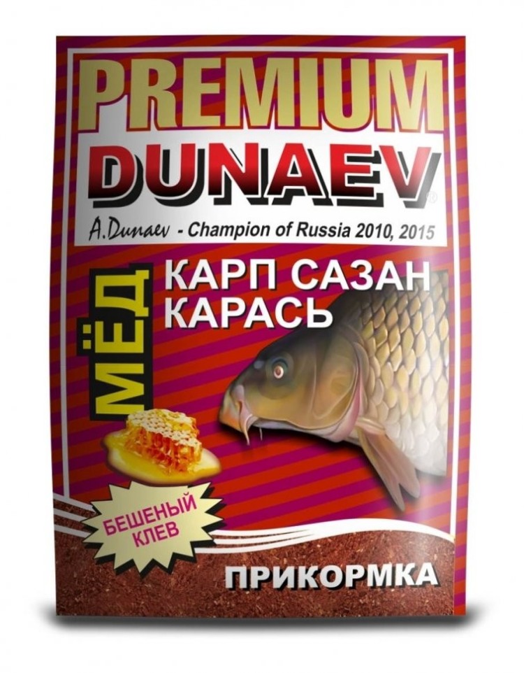 Прикормка "DUNAEV-PREMIUM" 1кг Карп-Сазан Мёд красная