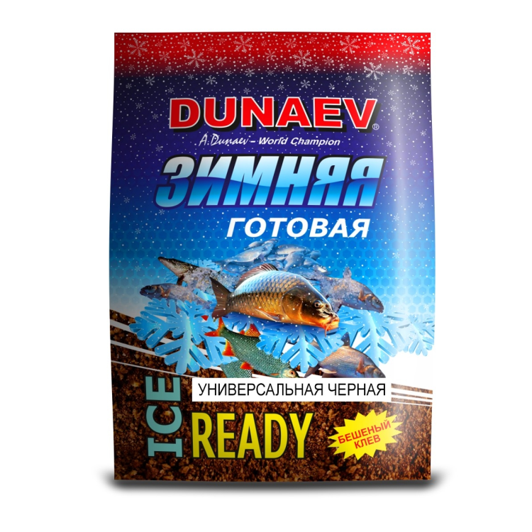 Купить зимнюю прикормку DUNAEV iCE-READY 0.5кг Универсальная Черная