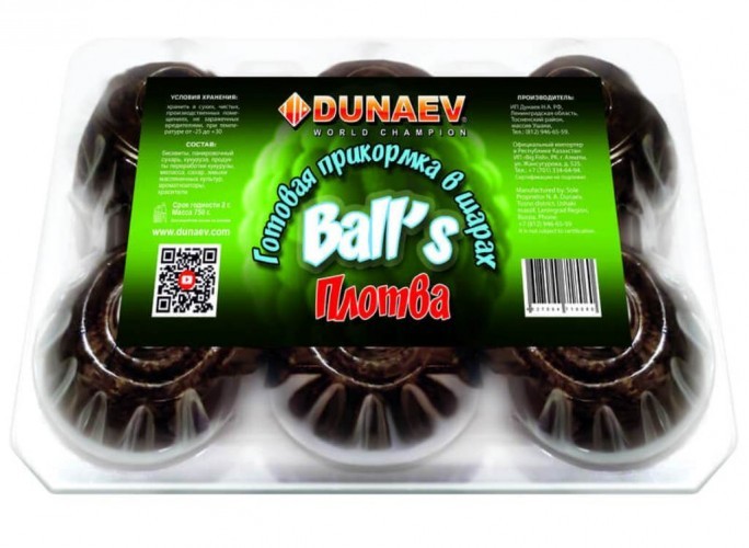Прикормка "DUNAEV BALL`S" 0.75кг Плотва